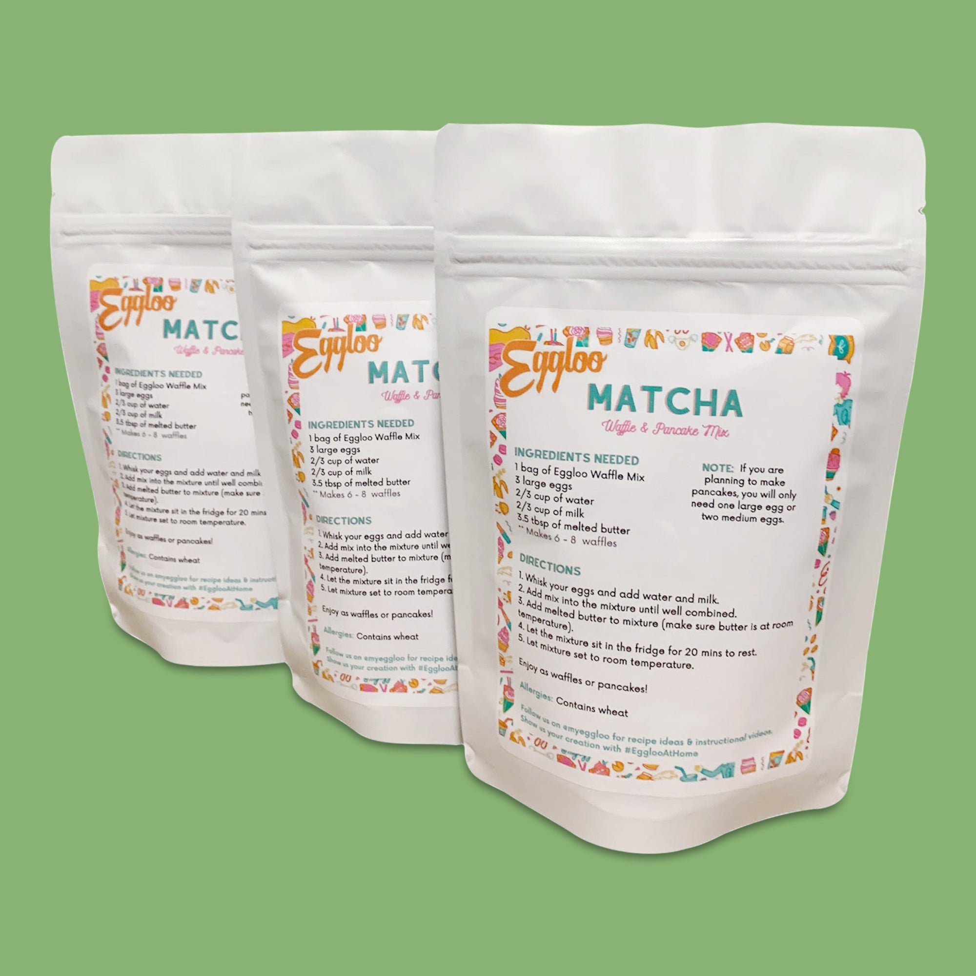 Matcha Waffle & Pancake Mix (Pack of 3) - Eggloo